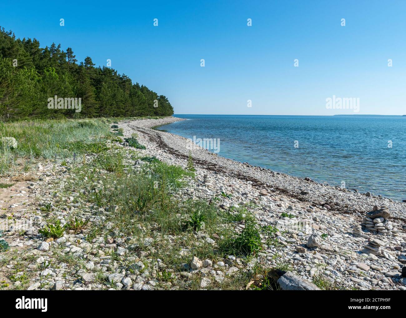 landscape with traditional coastal view, Saaremaa Island, Estonia Stock ...