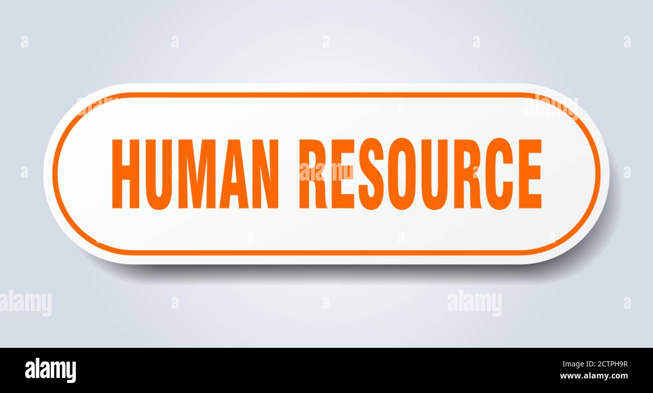 human resource sign. rounded isolated sticker. white button Stock ...