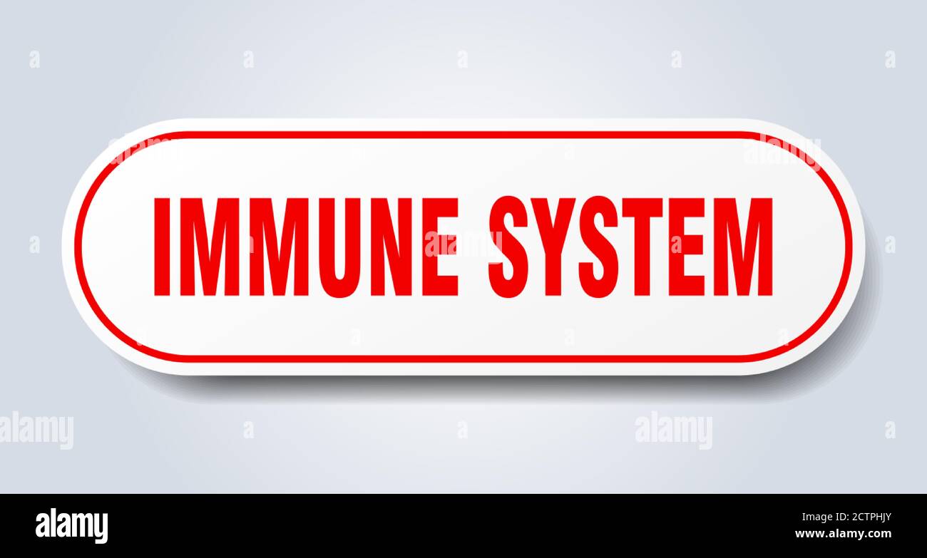 immune system sign. rounded isolated sticker. white button Stock Vector ...