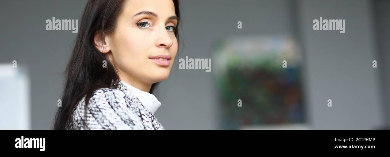 Pretty employee in costume Stock Photo - Alamy