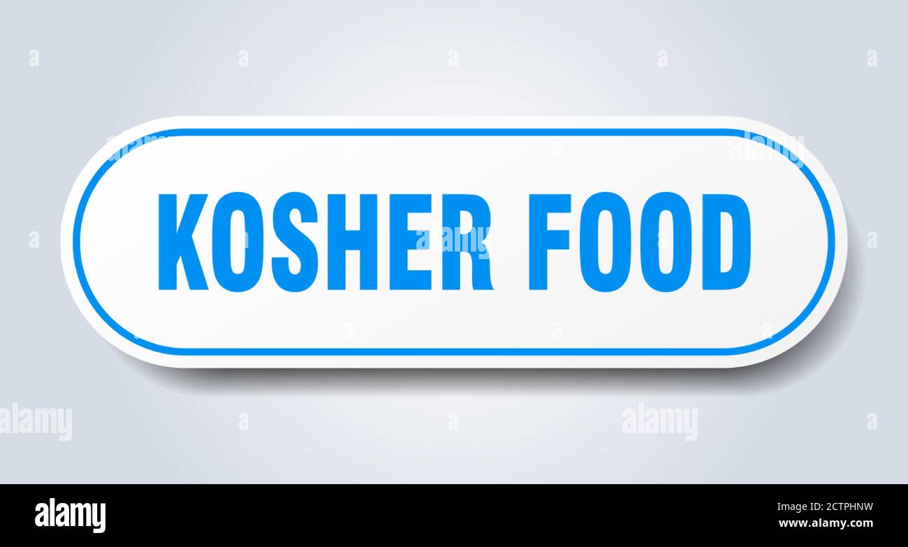 kosher food sign. rounded isolated sticker. white button Stock Vector ...