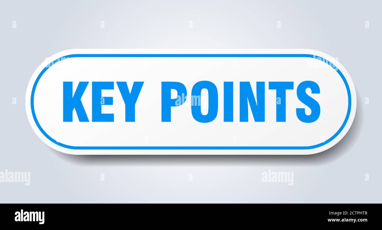 key points sign. rounded isolated sticker. white button Stock Vector ...