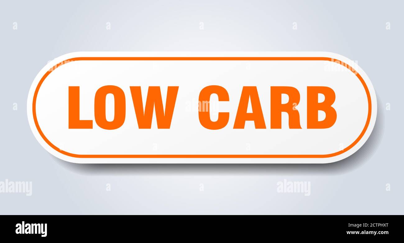 low carb sign. rounded isolated sticker. white button Stock Vector ...