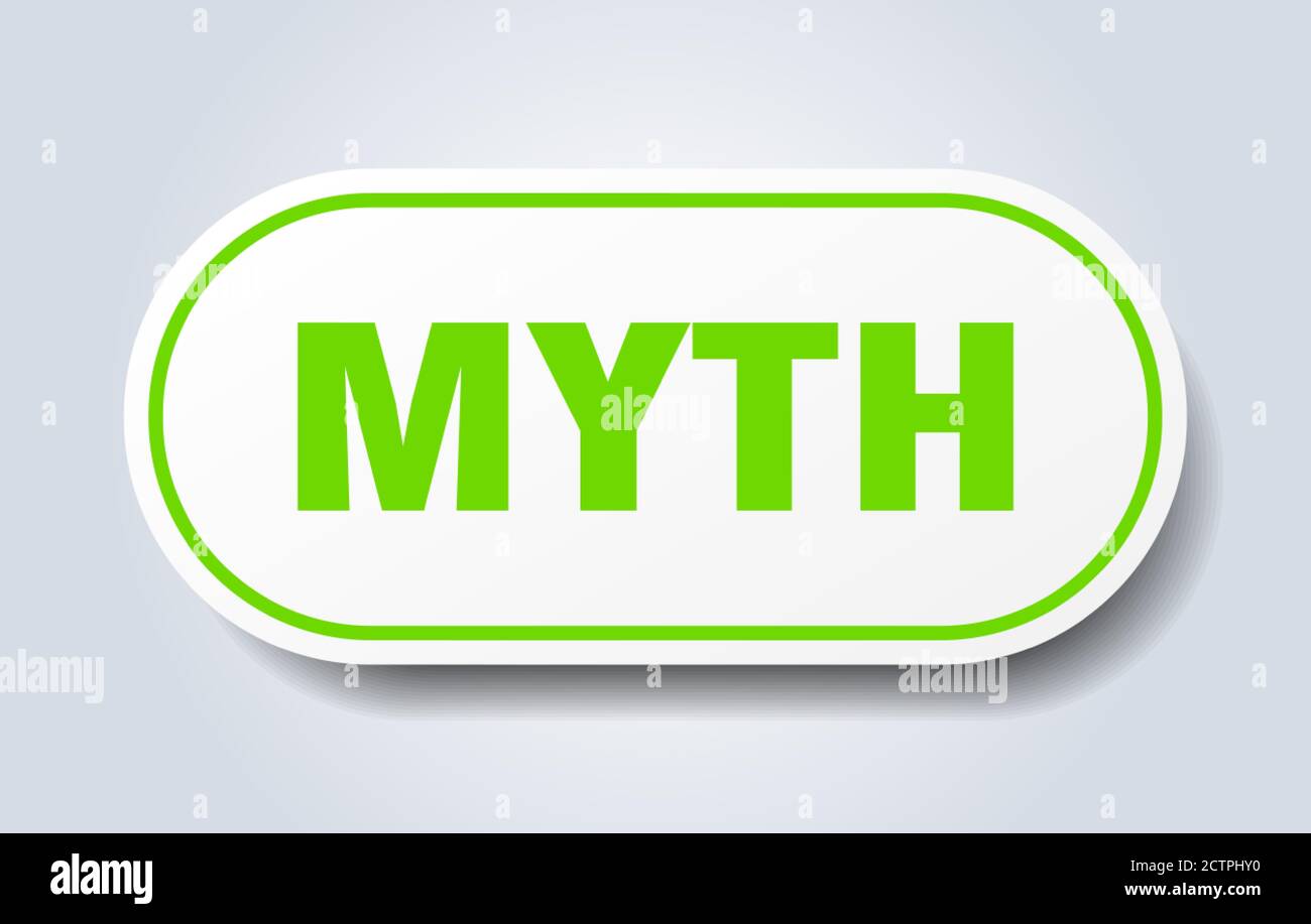myth sign. rounded isolated sticker. white button Stock Vector Image ...