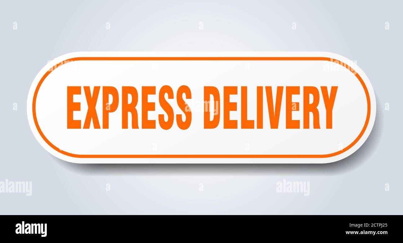 express delivery sign. rounded isolated sticker. white button Stock ...