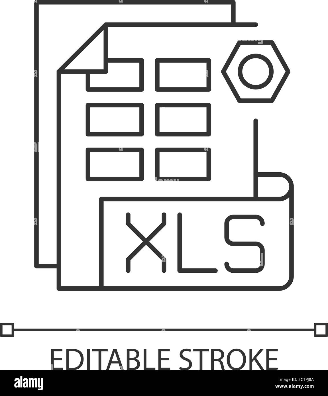 XLS file pixel perfect linear icon Stock Vector Image & Art - Alamy