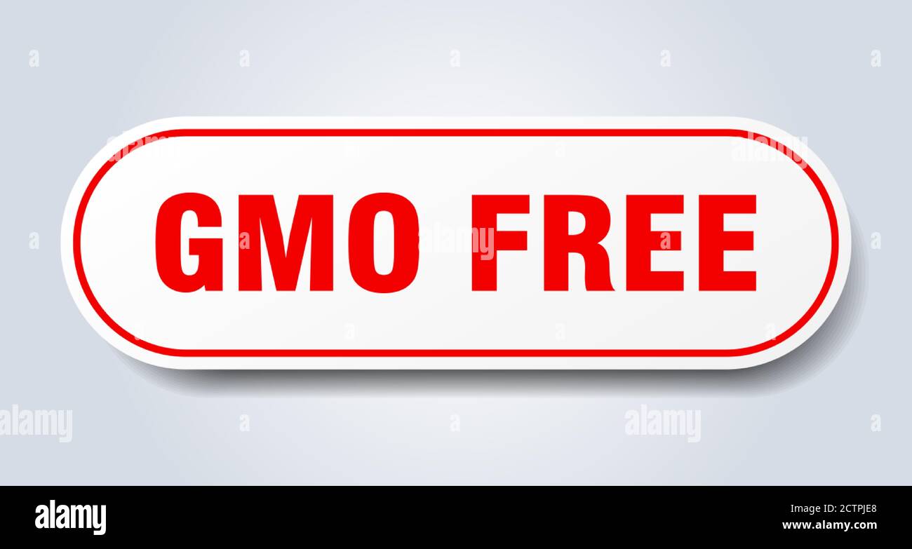 gmo free sign. rounded isolated sticker. white button Stock Vector ...