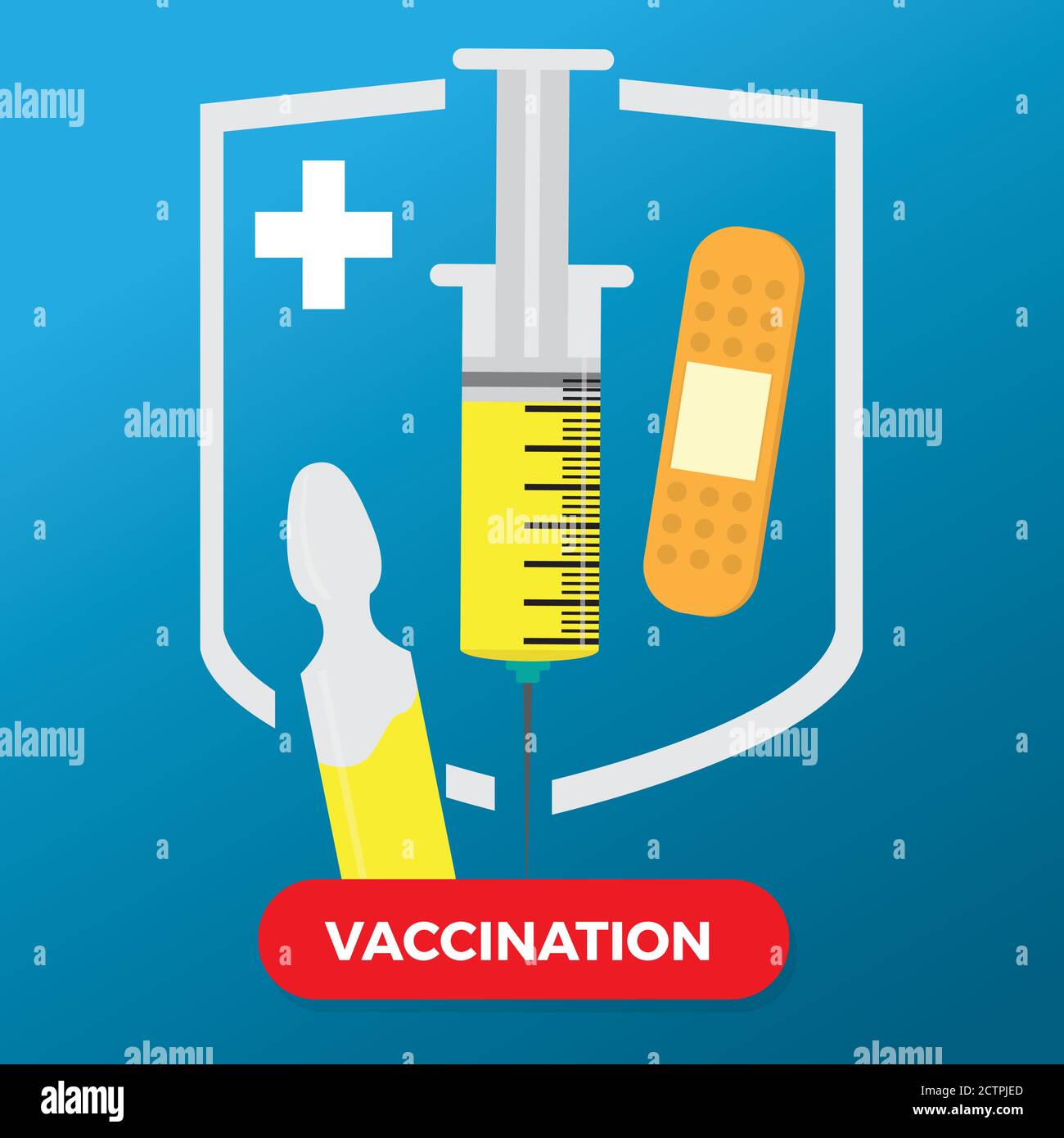 Vaccination medical poster. Immunization injection - Vector ...