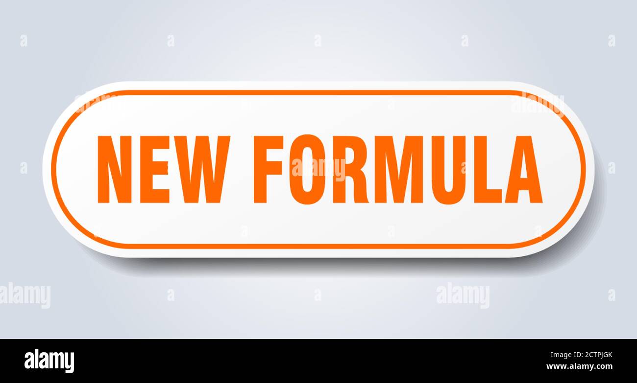 new formula sign. rounded isolated sticker. white button Stock Vector ...