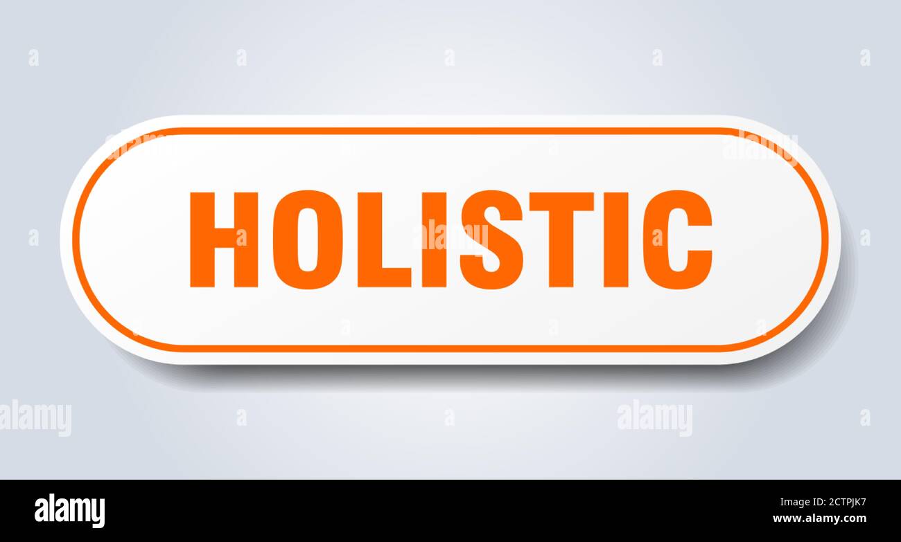 holistic sign. rounded isolated sticker. white button Stock Vector ...