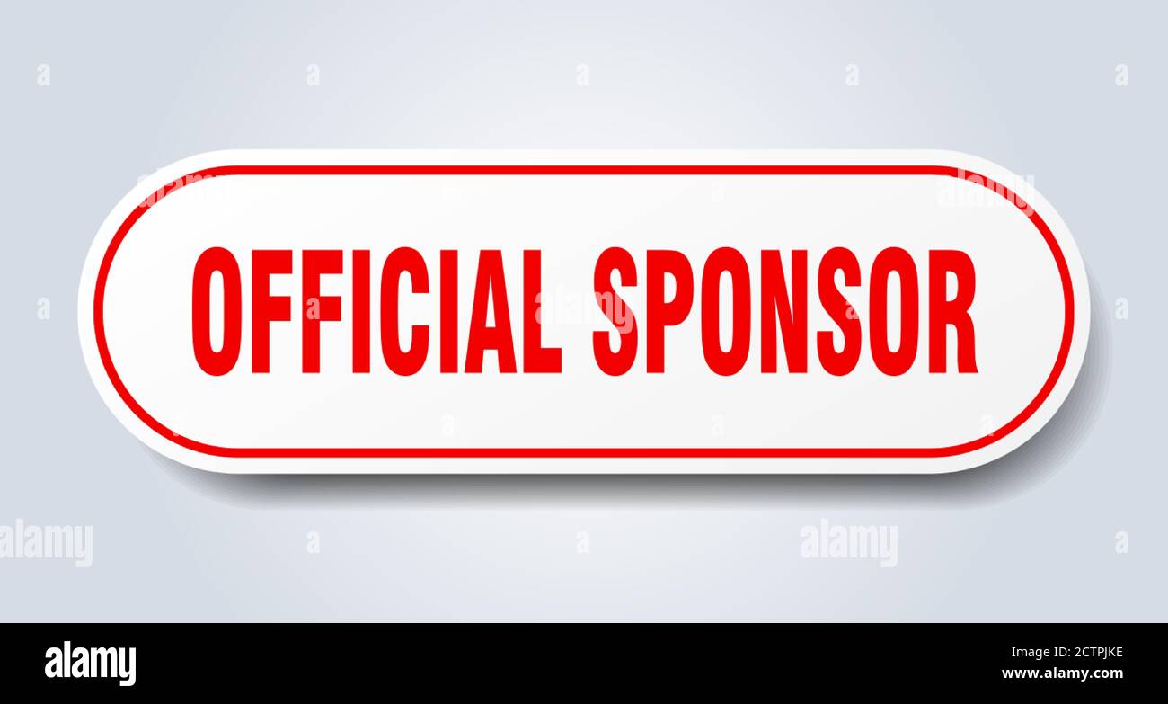 official sponsor sign. rounded isolated sticker. white button Stock ...