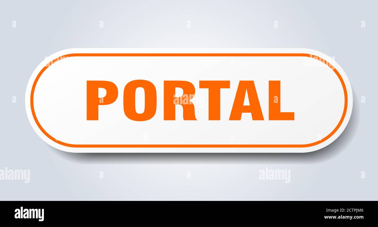 portal sign. rounded isolated sticker. white button Stock Vector Image ...