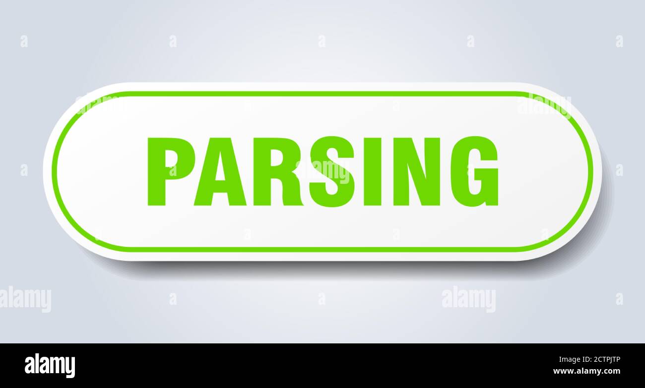 parsing sign. rounded isolated sticker. white button Stock Vector Image ...