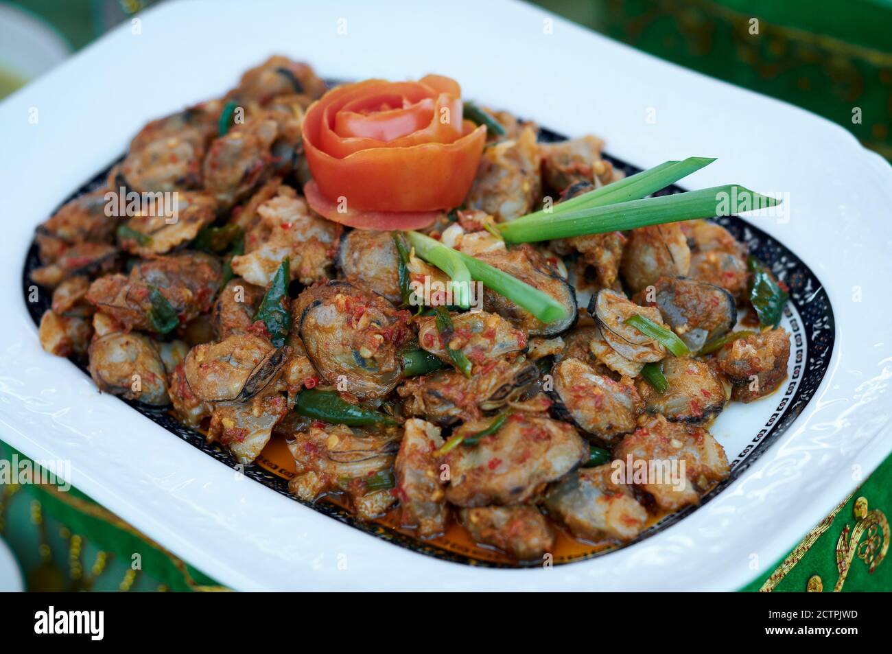 Grilled Mussels with Spicy seasoning. Indonesian Traditional seafood ...