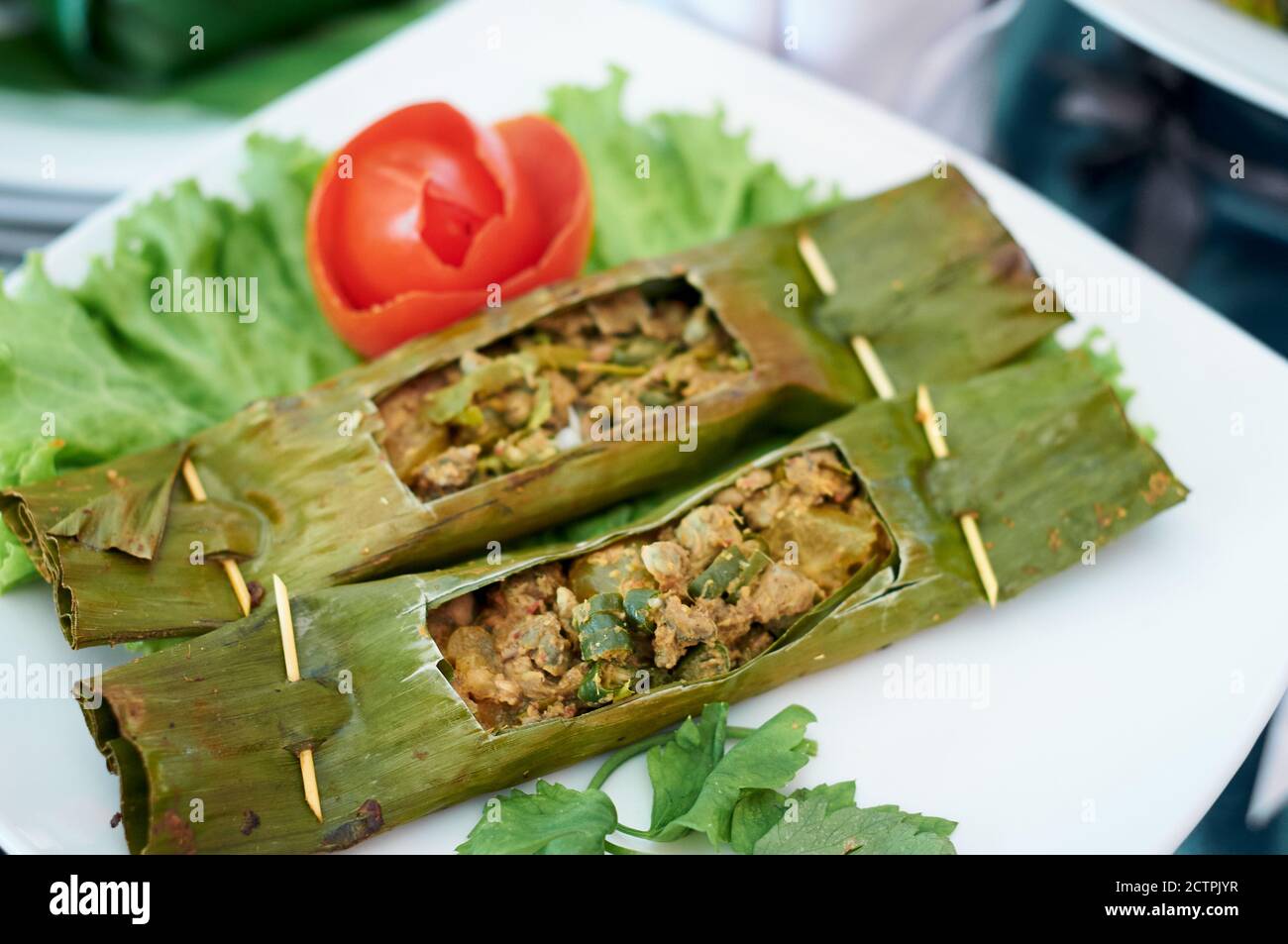 Pepes Tiram. Indonesian Traditional famous seafood menu Stock Photo - Alamy