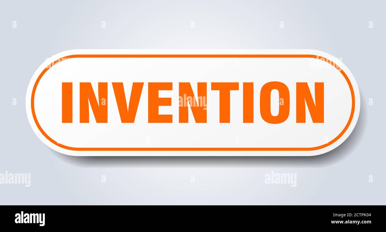 invention sign. rounded isolated sticker. white button Stock Vector ...