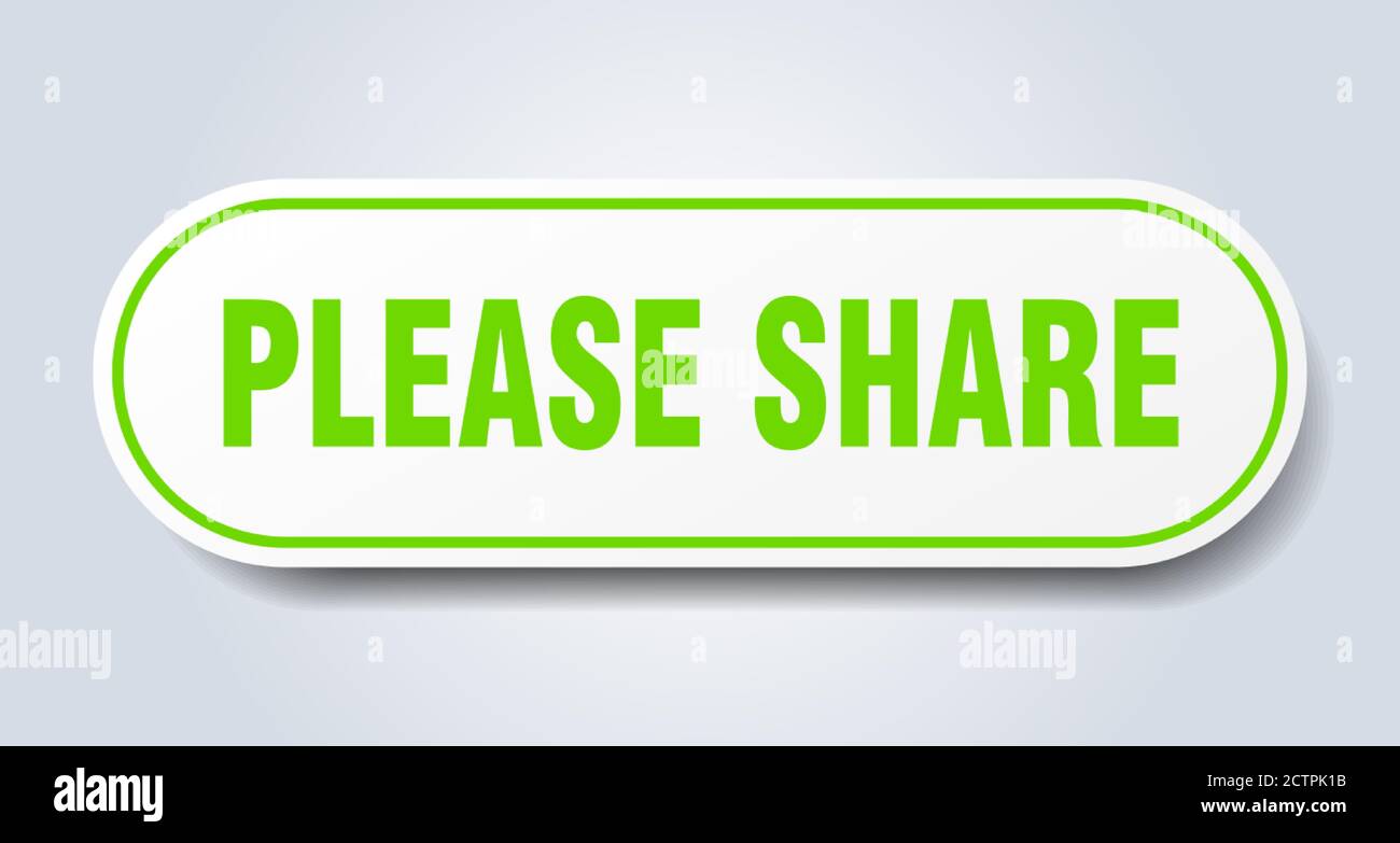please share sign. rounded isolated sticker. white button Stock Vector ...
