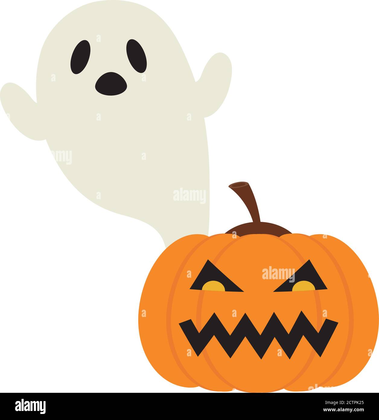 halloween pumpkin and ghost cartoons vector design Stock Vector Image ...