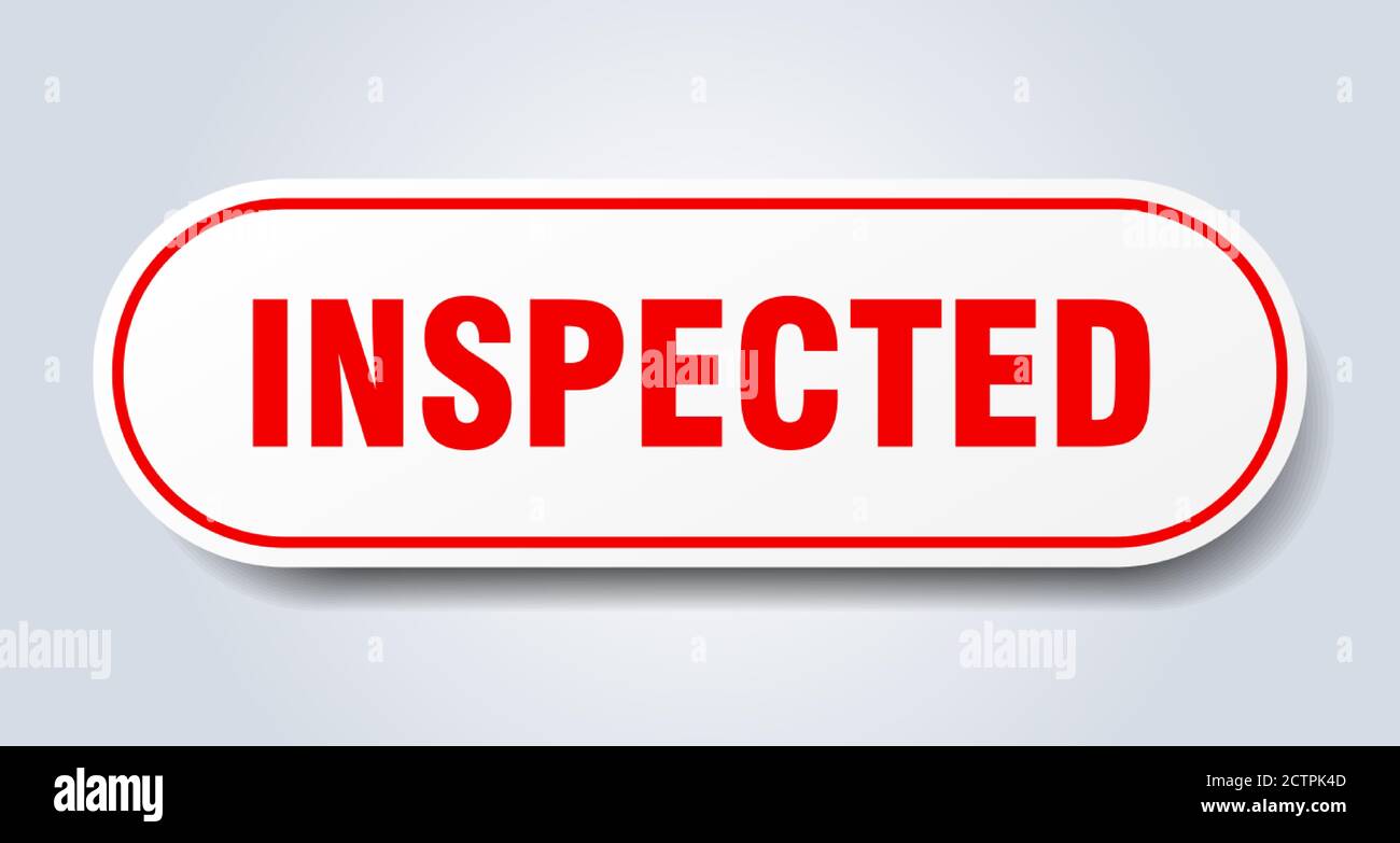 inspected sign. rounded isolated sticker. white button Stock Vector ...