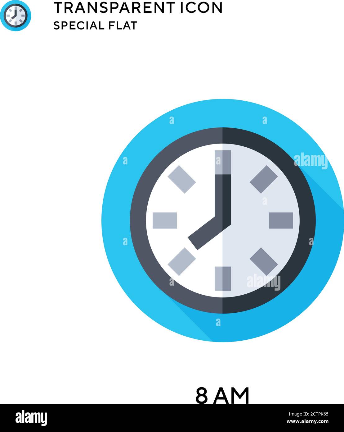 Clock 8 vector black icon hi-res stock photography and images - Alamy