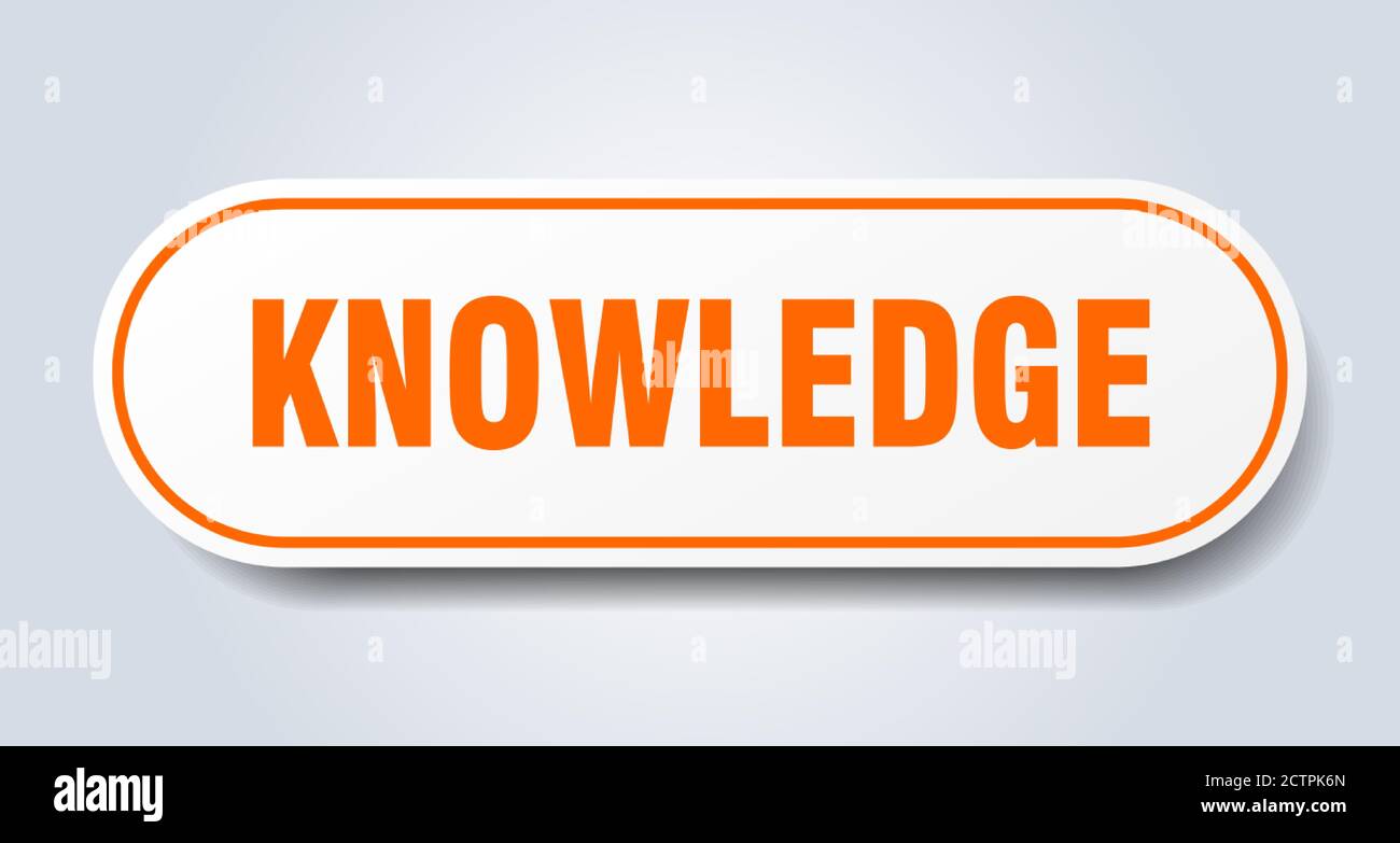 knowledge sign. rounded isolated sticker. white button Stock Vector ...