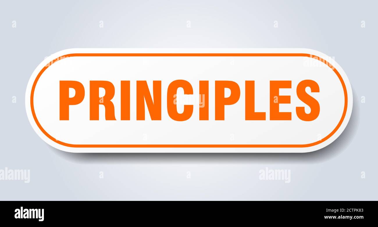 principles sign. rounded isolated sticker. white button Stock Vector ...