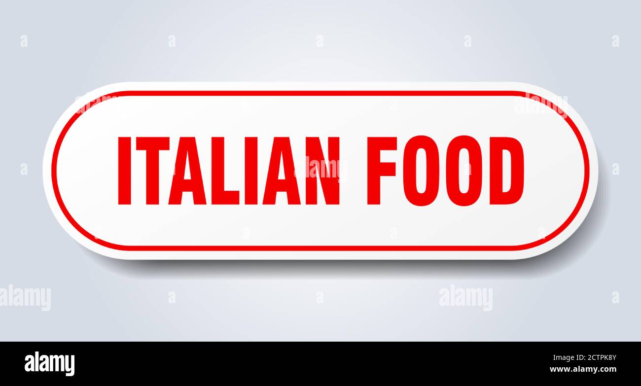 italian food sign. rounded isolated sticker. white button Stock Vector ...