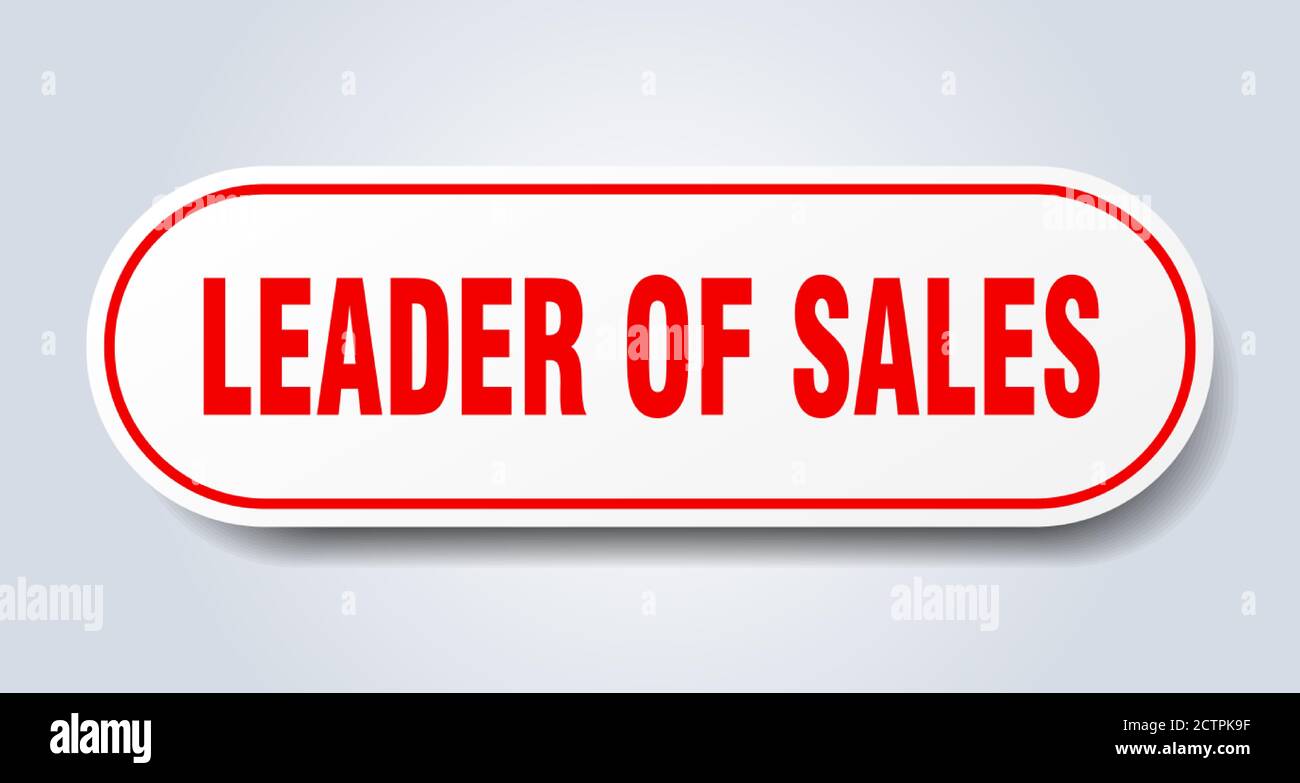 leader of sales sign. rounded isolated sticker. white button Stock ...