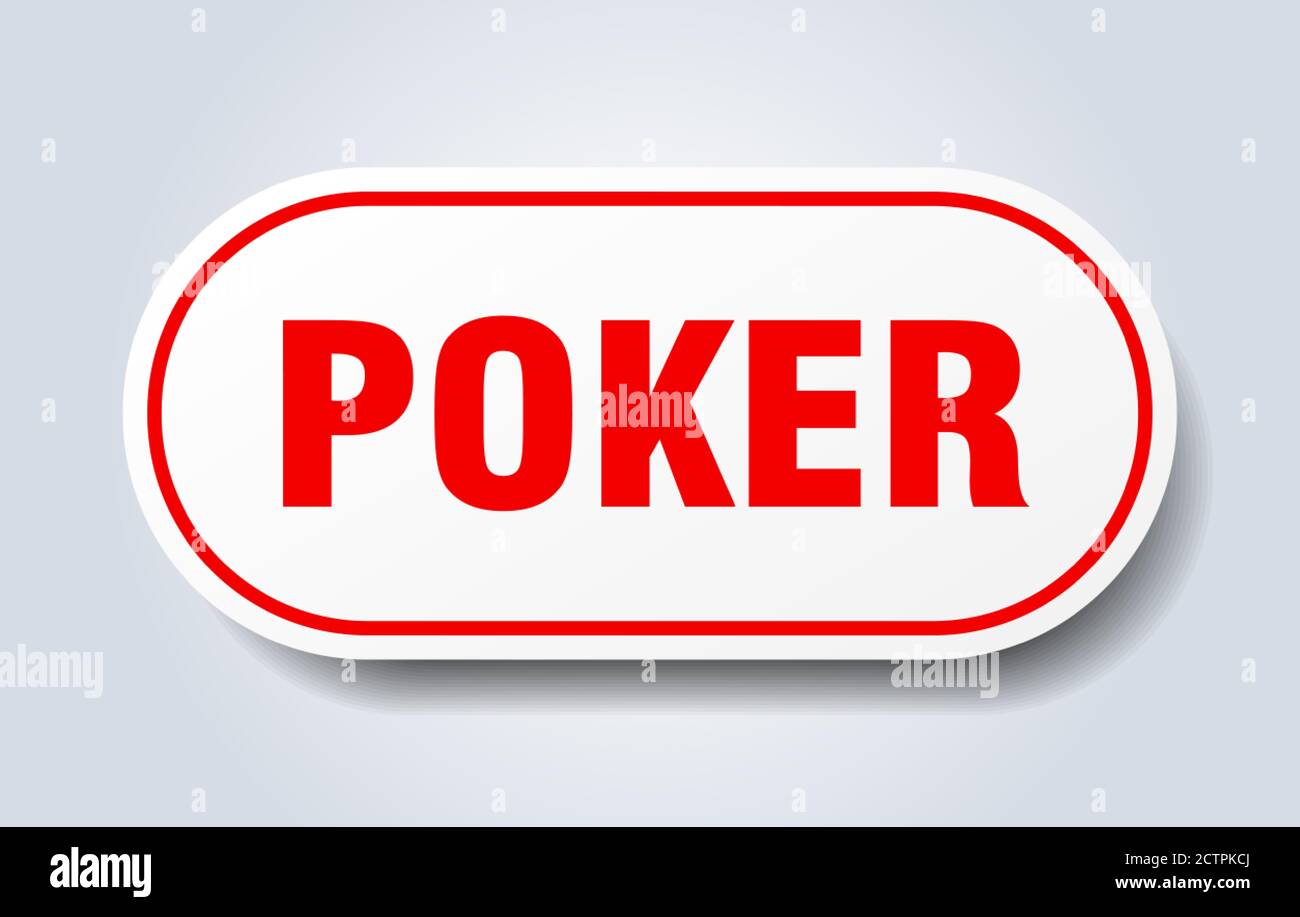 poker sign. rounded isolated sticker. white button Stock Vector Image ...