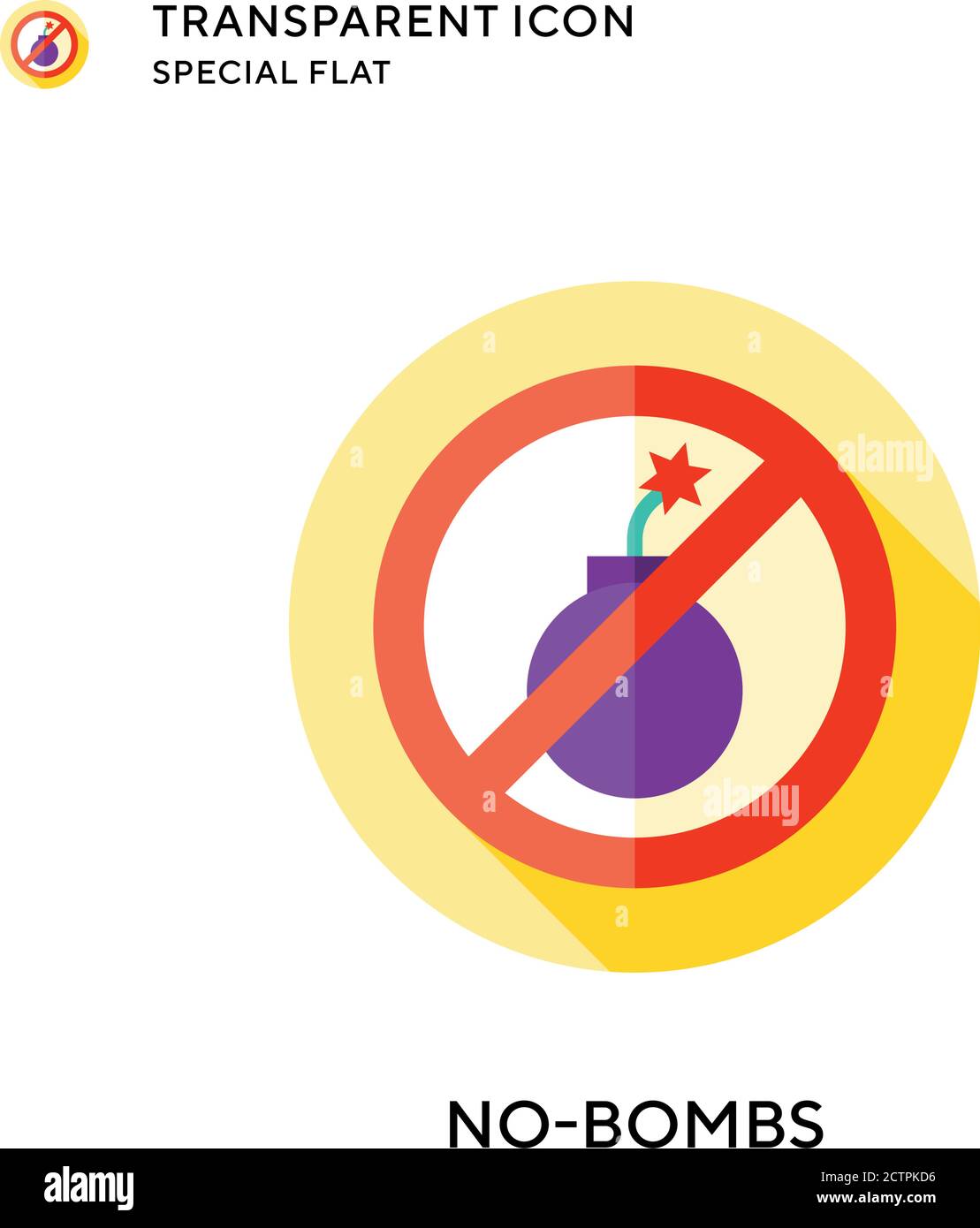 No-bombs vector icon. Flat style illustration. EPS 10 vector Stock Vector Image & Art - Alamy