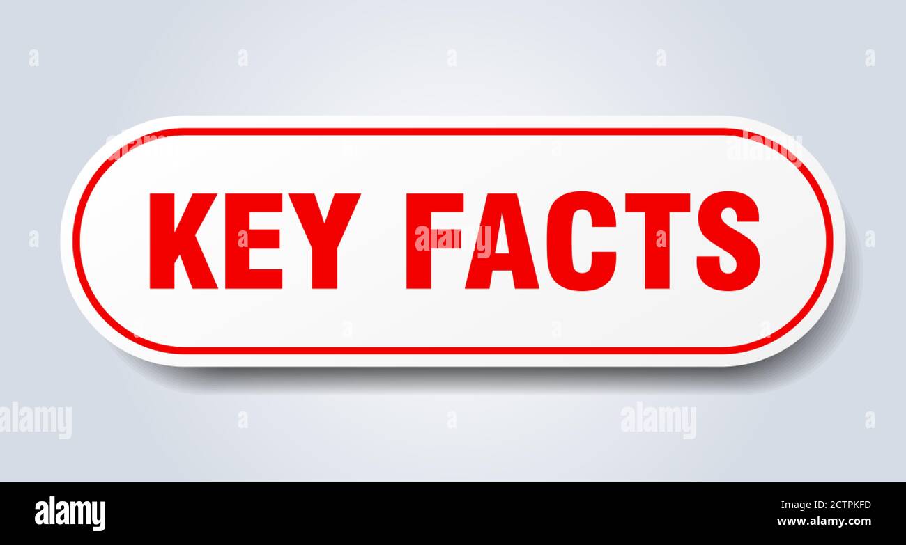 key facts sign. rounded isolated sticker. white button Stock Vector ...