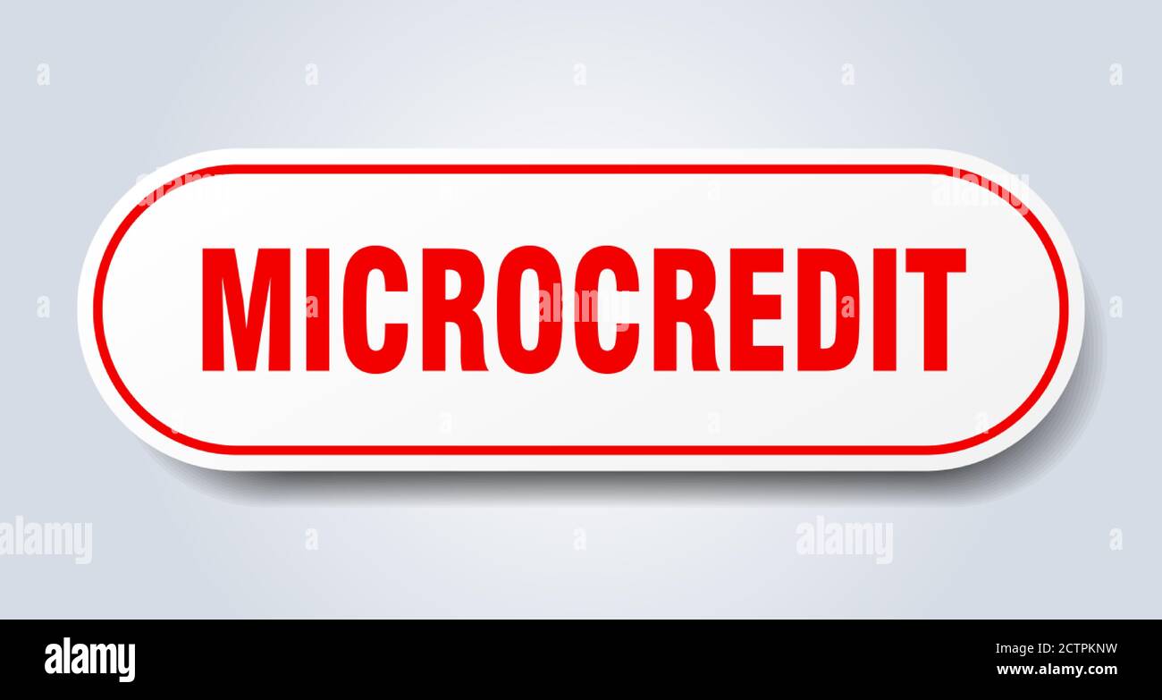 microcredit sign. rounded isolated sticker. white button Stock Vector ...