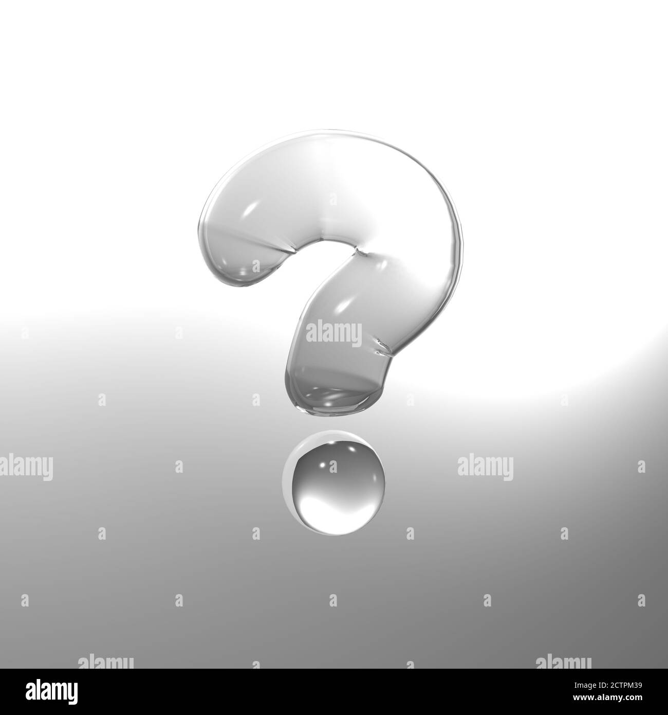 Question mark. Question mark made of glass. 3D glass question mark ...