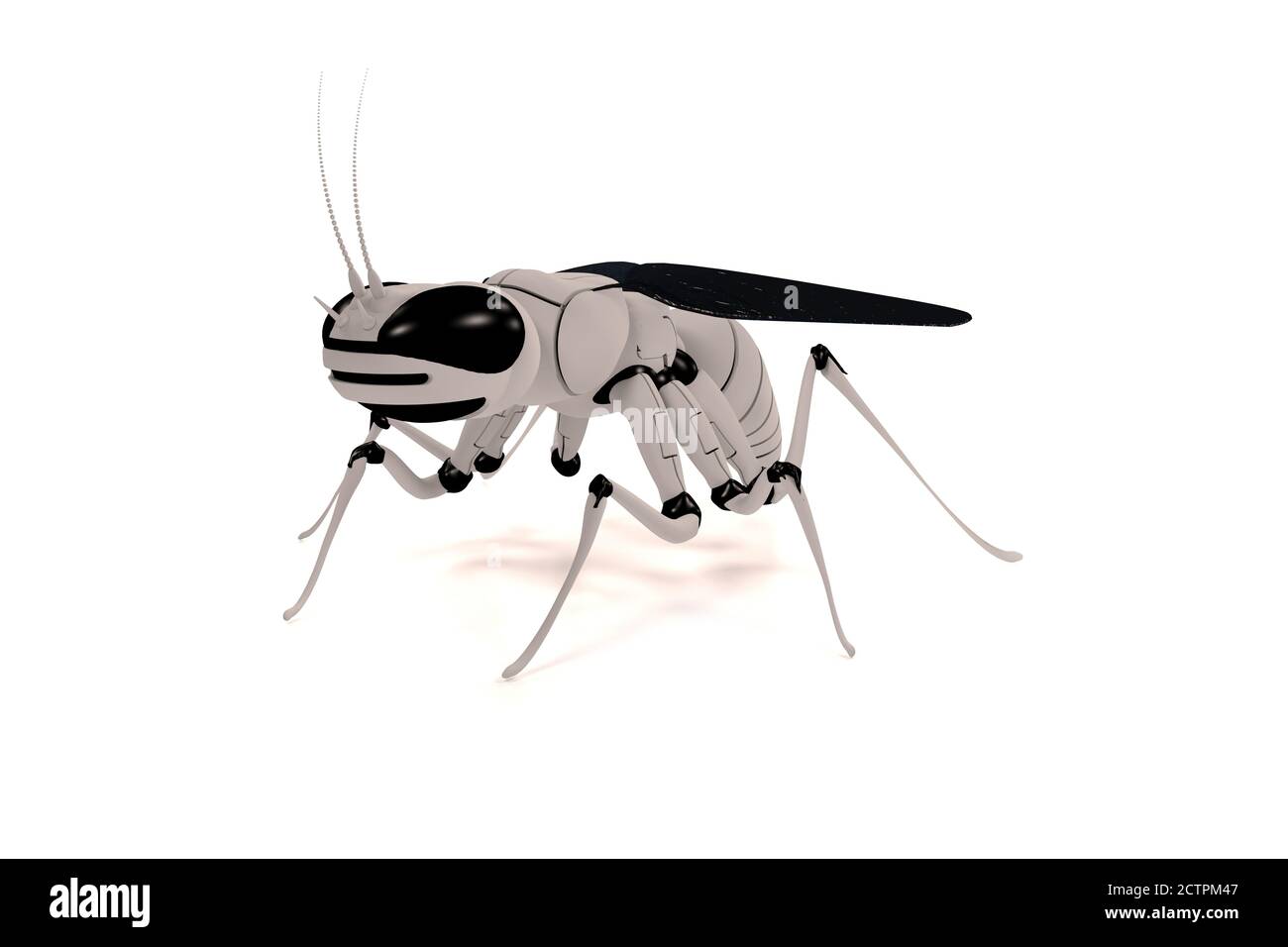 Robot. Insect robot. Cybernetics. 3d rendering mechanical fly Stock ...
