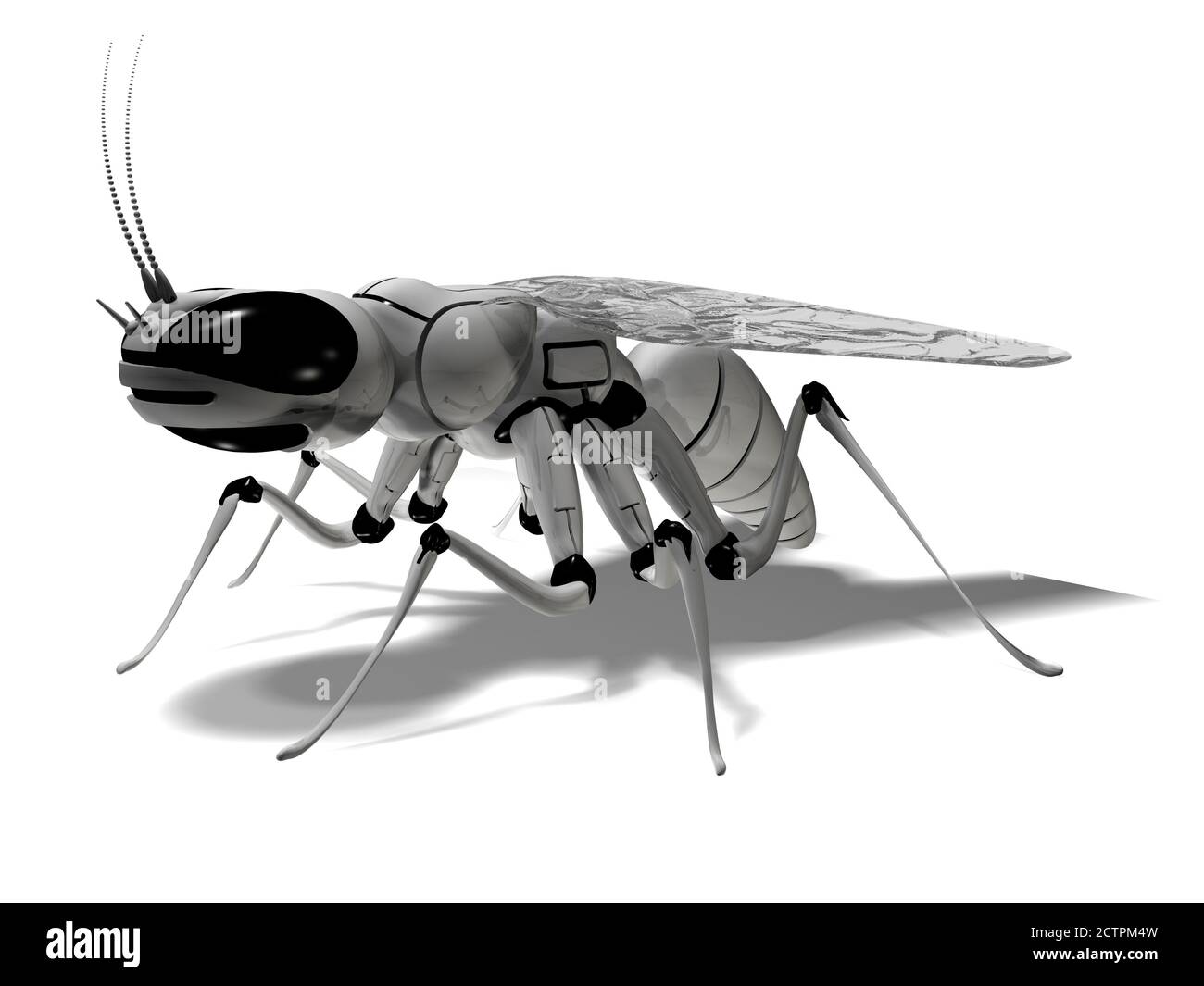 Robot. Insect robot. Cybernetics. 3d rendering mechanical fly Stock ...