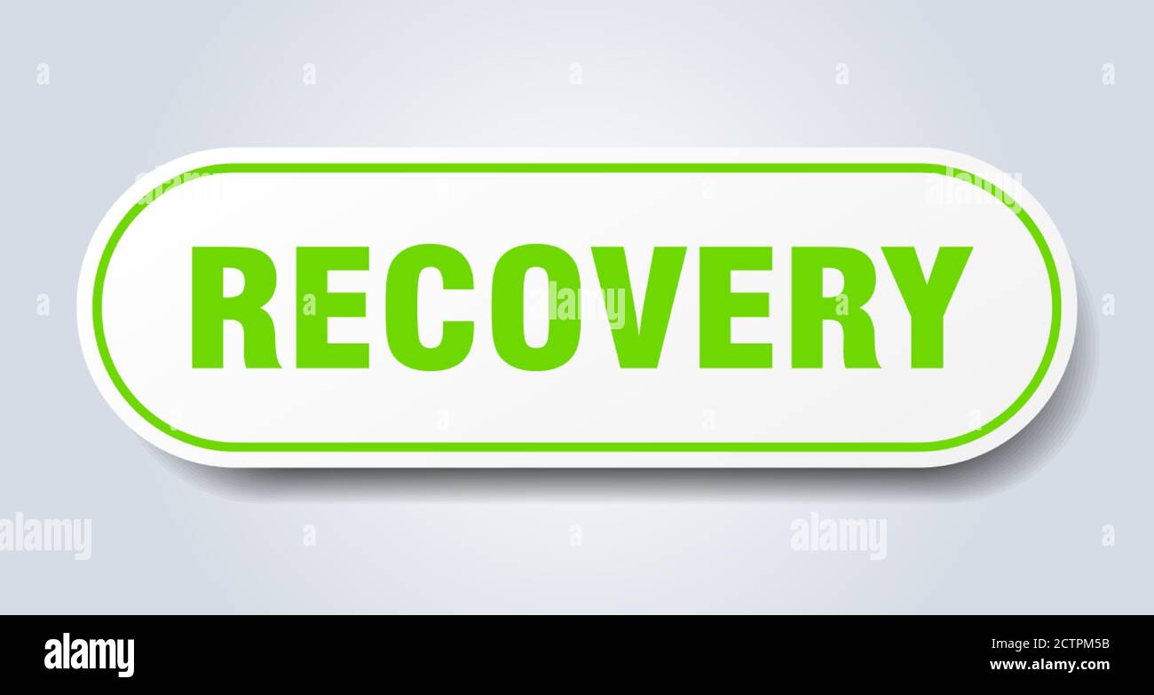 recovery sign. rounded isolated sticker. white button Stock Vector ...