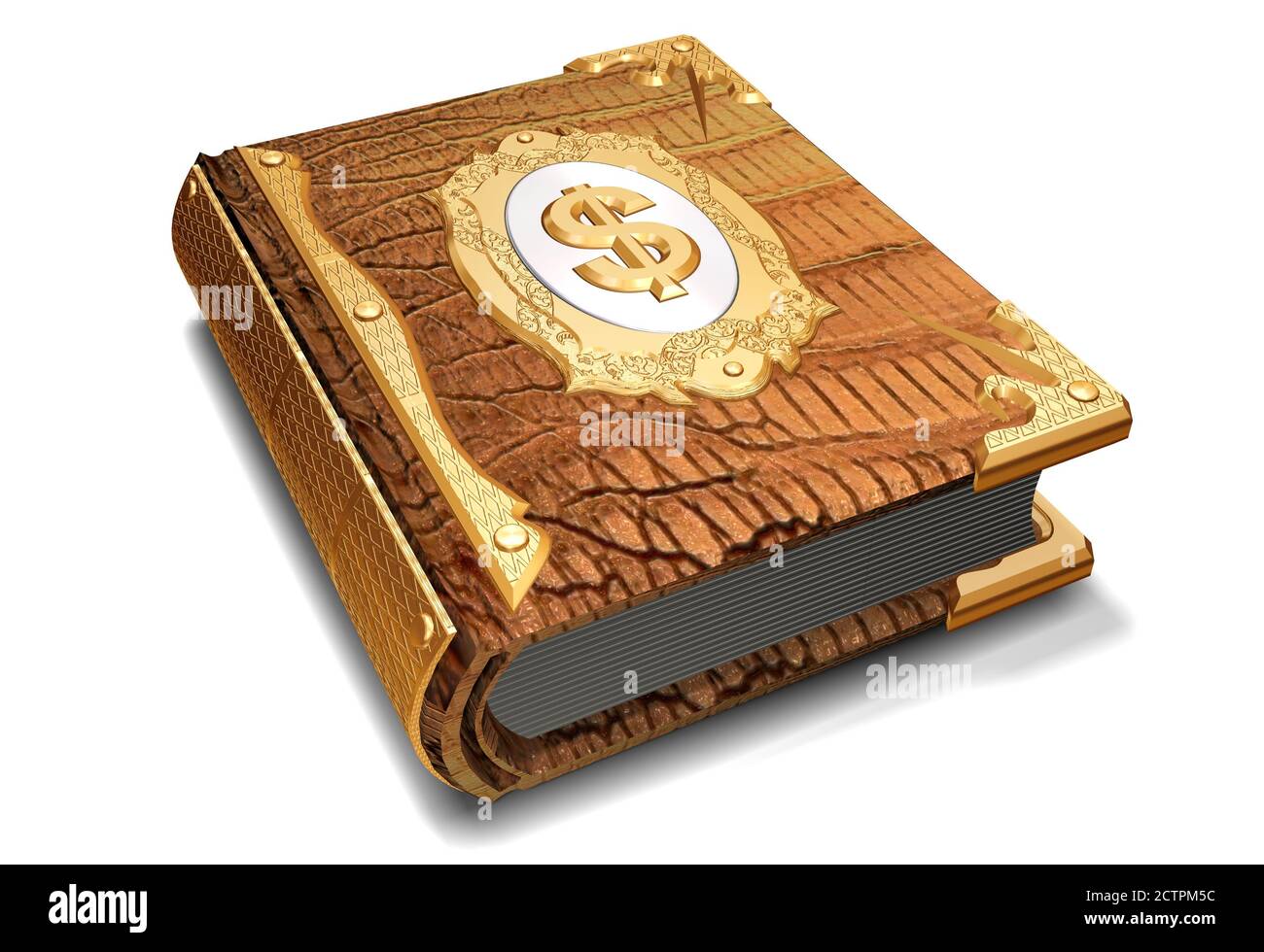 Book. Financial Accounting. Dollar currency. 3D rendering of the dollar ...