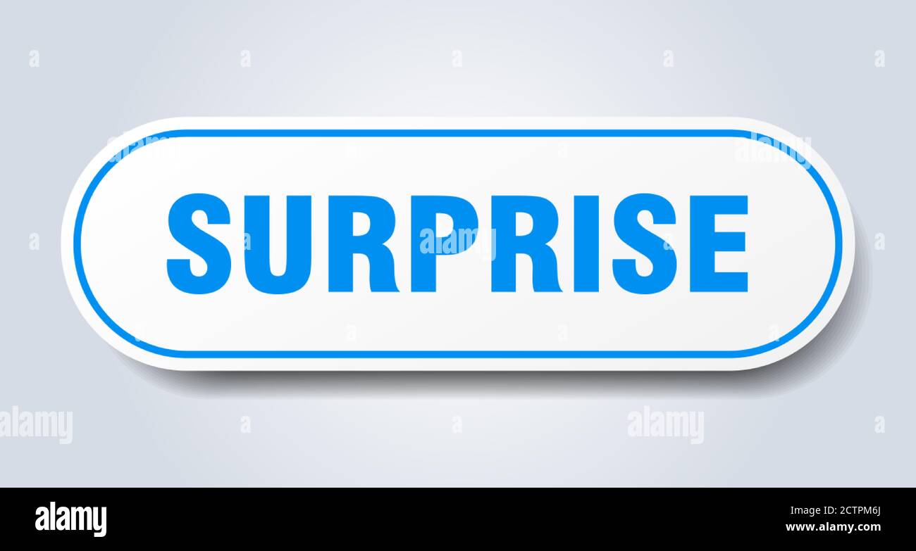 surprise sign. rounded isolated sticker. white button Stock Vector ...