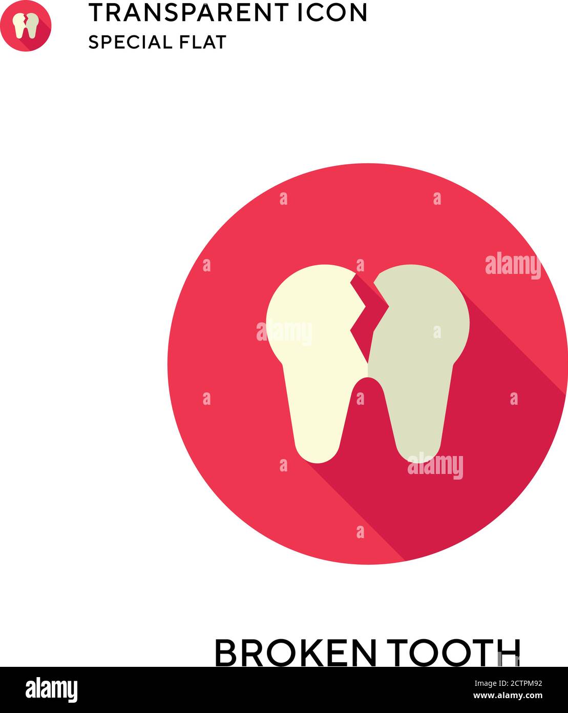 Broken tooth vector icon. Flat style illustration. EPS 10 vector Stock ...