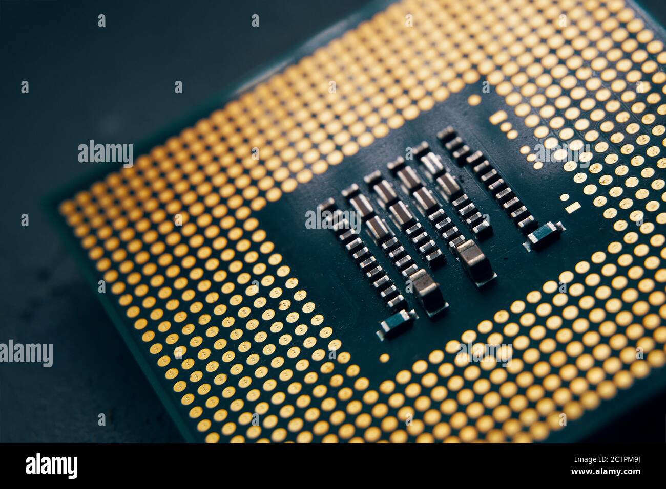 Technology evolution concept. Close-up of CPU Chip Computer Processor. Selective Focus Stock ...