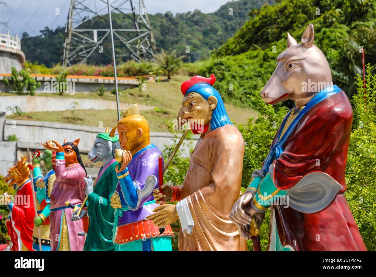 Inanam, Sabah, Malaysia: Statues of gods inside the temple compound of ...