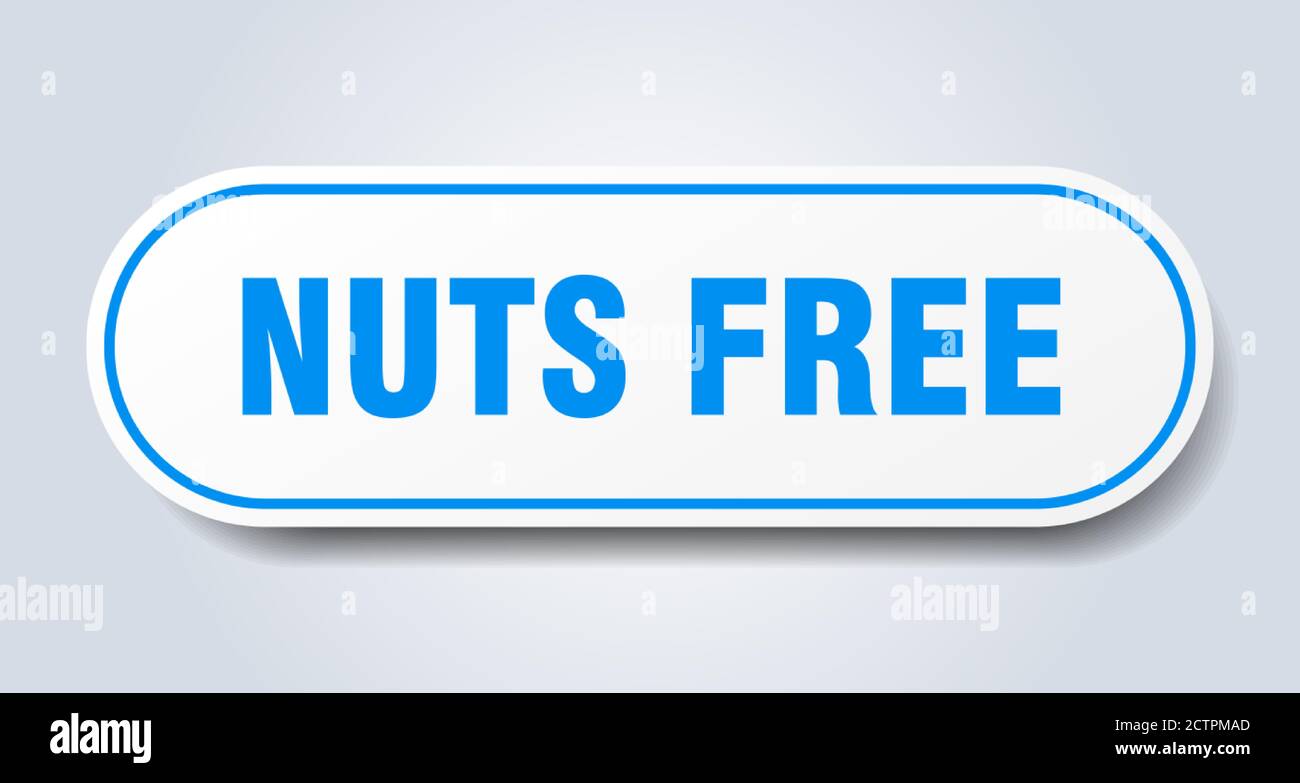 nuts free sign. rounded isolated sticker. white button Stock Vector ...