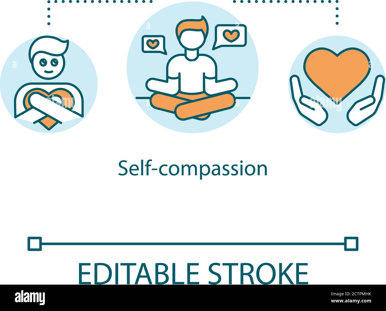 Self compassion concept icon Stock Vector Image & Art - Alamy