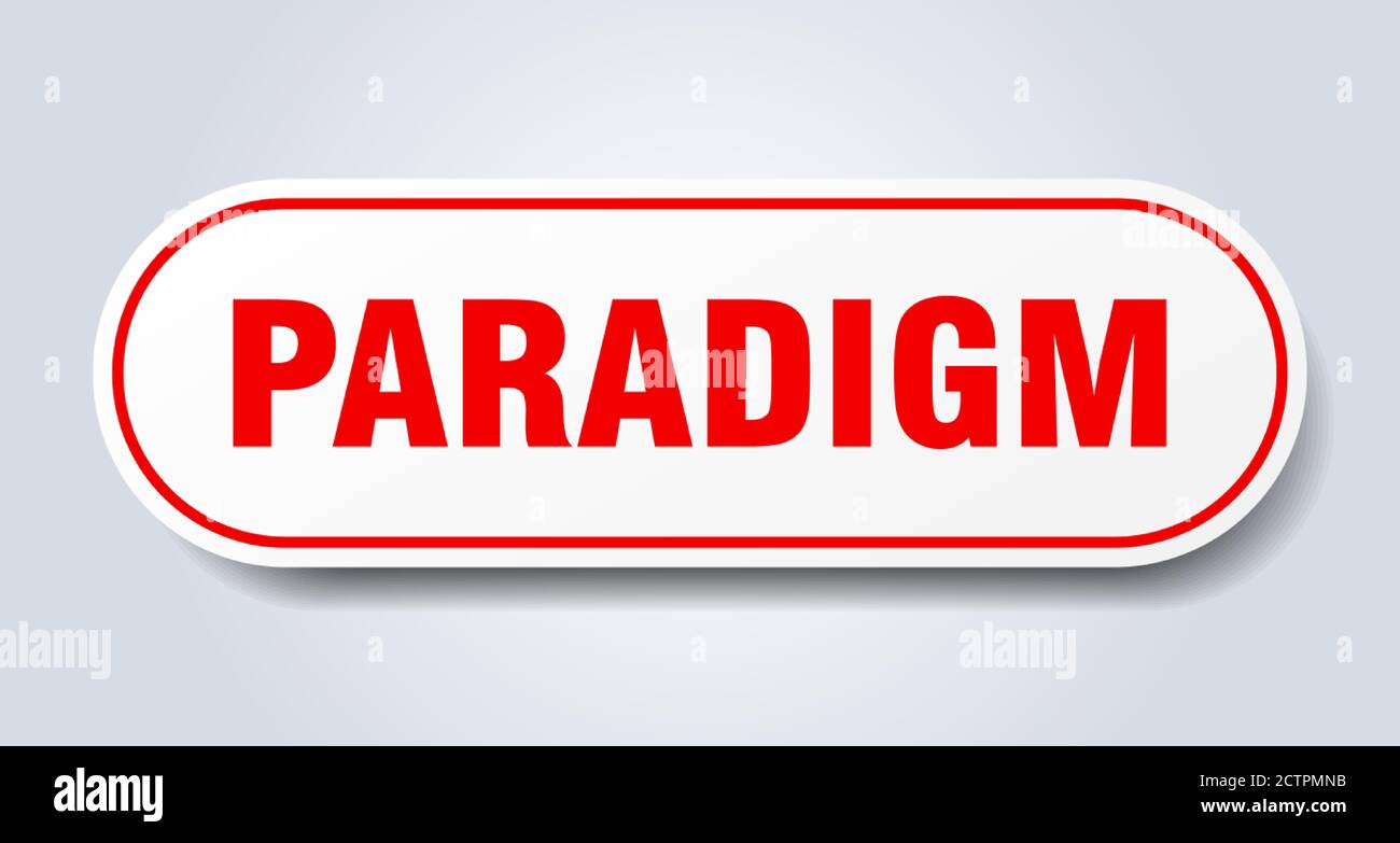 paradigm sign. rounded isolated sticker. white button Stock Vector ...