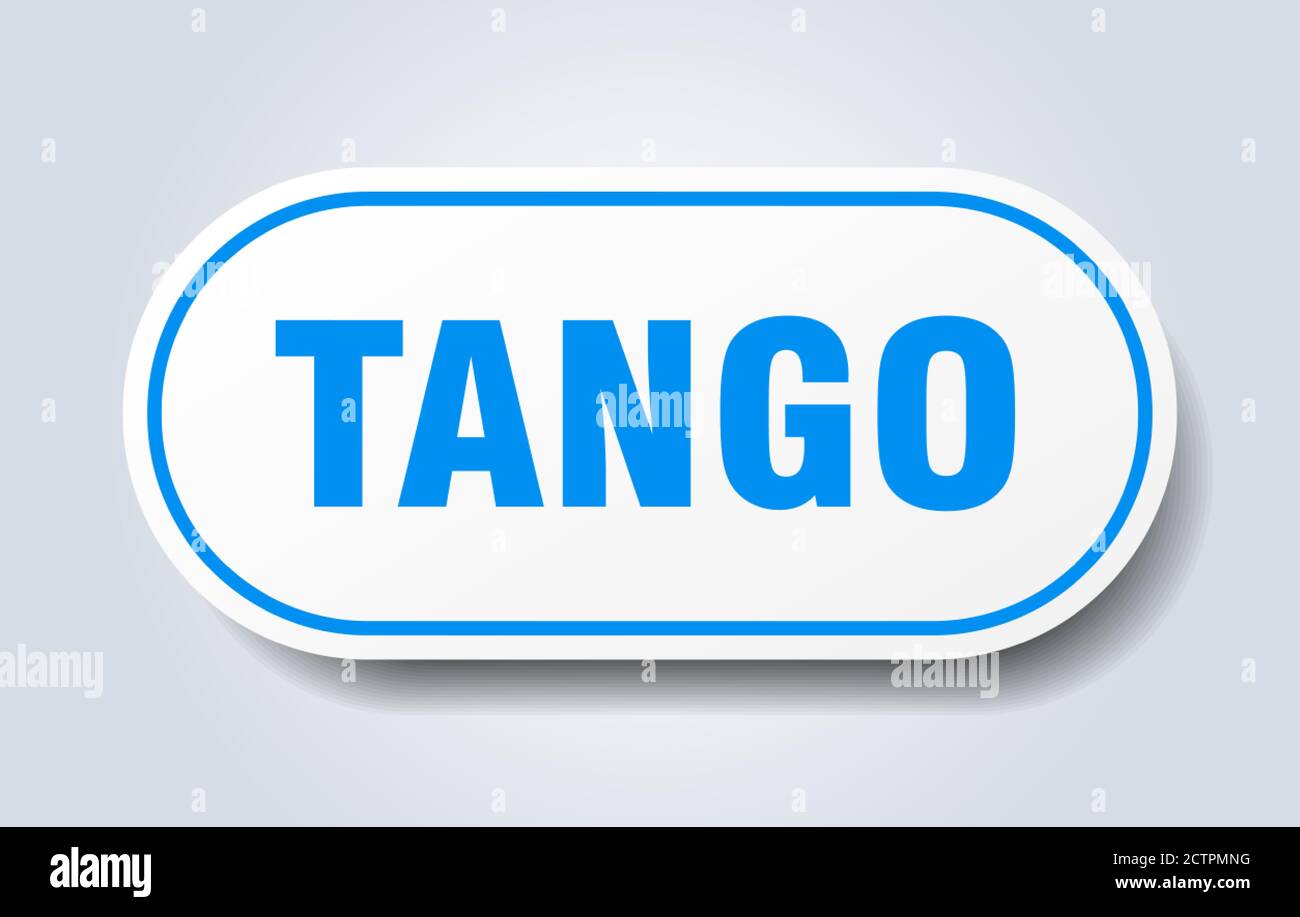tango sign. rounded isolated sticker. white button Stock Vector Image ...