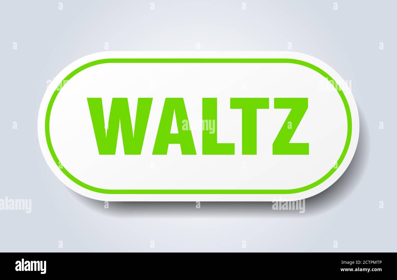 waltz sign. rounded isolated sticker. white button Stock Vector Image ...