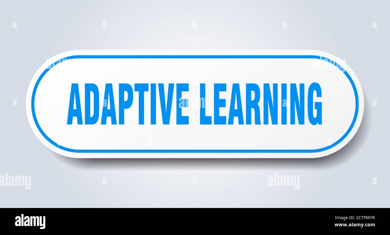 adaptive learning sign. rounded isolated sticker. white button Stock ...