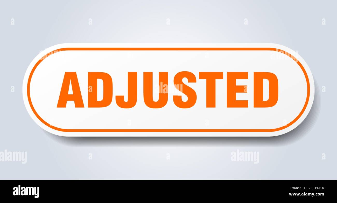 adjusted sign. rounded isolated sticker. white button Stock Vector ...