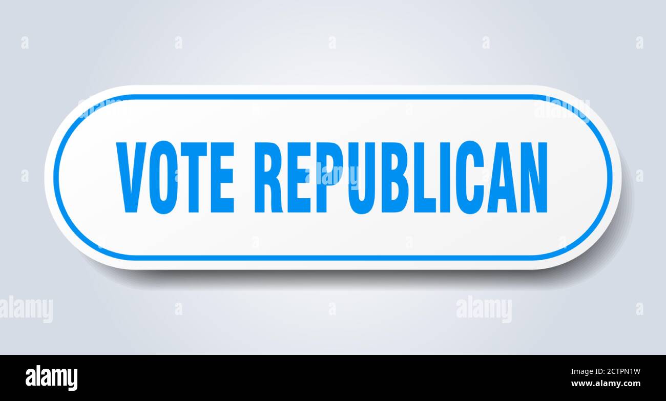 vote republican sign. rounded isolated sticker. white button Stock ...
