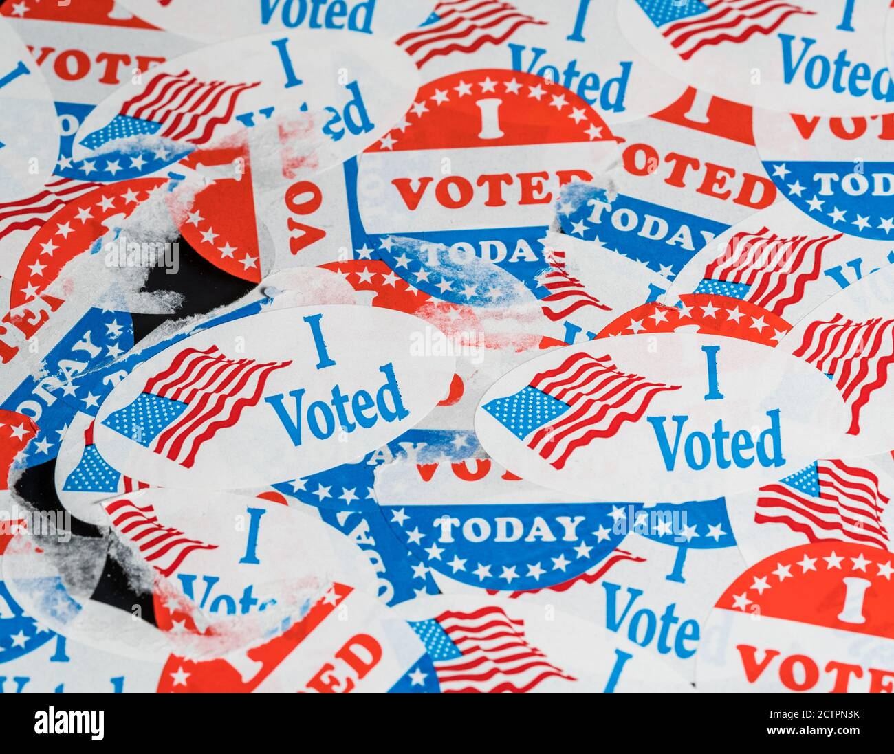 Concept for the end of the election in the USA with torn and scratched ...